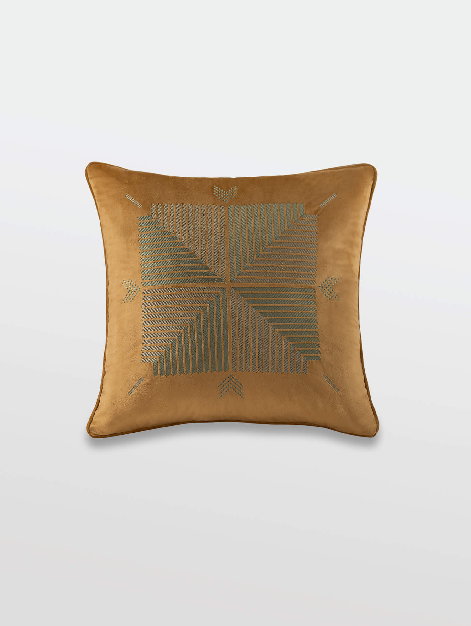 Shop Vari Da Bagh Ochre Cushion | Handcrafted Home Decor | MiRooh – Mirooh