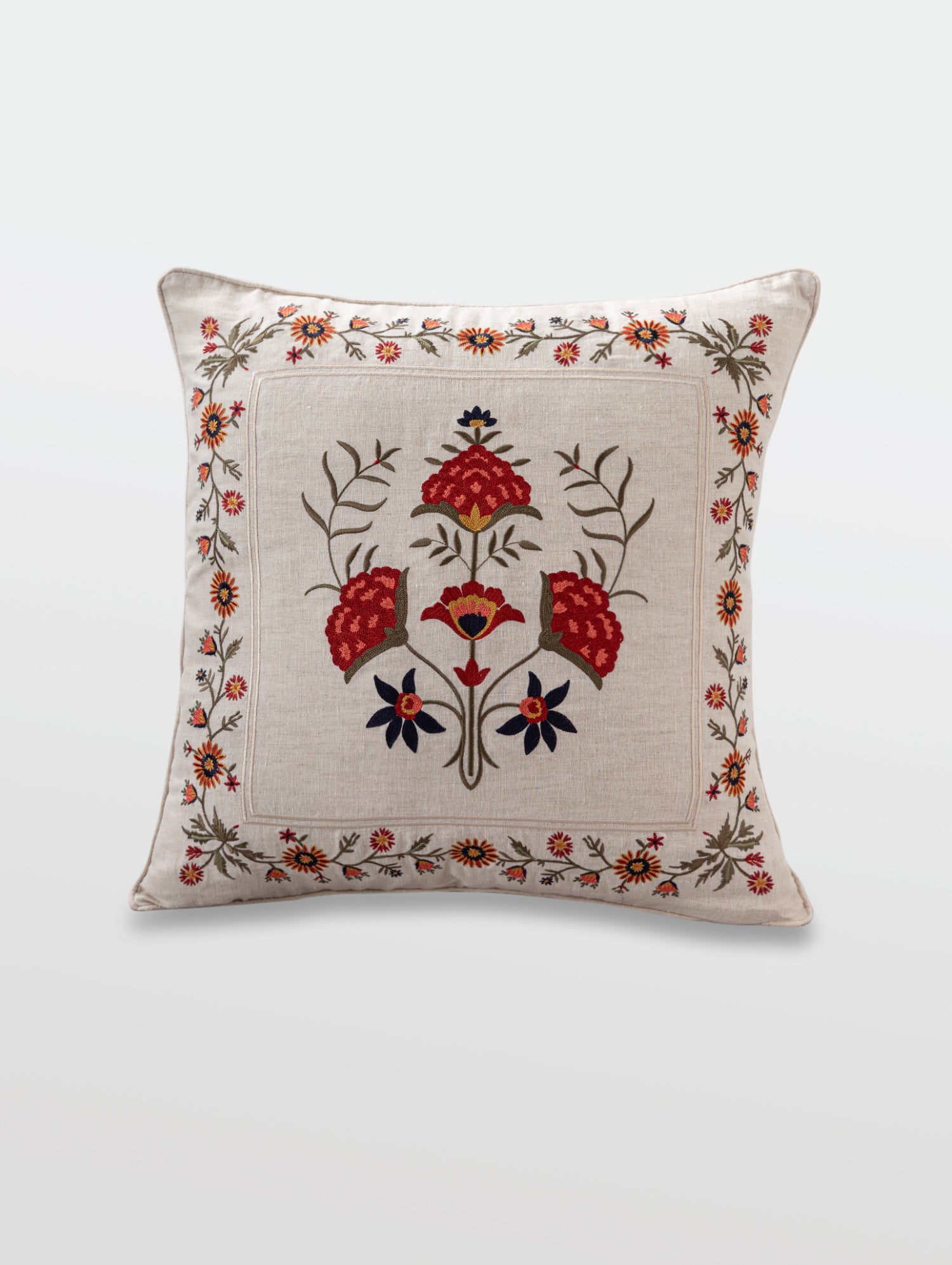 Buy Faiza Oatmeal Fabric Sample - Embroidered Cushion for Living Room ...