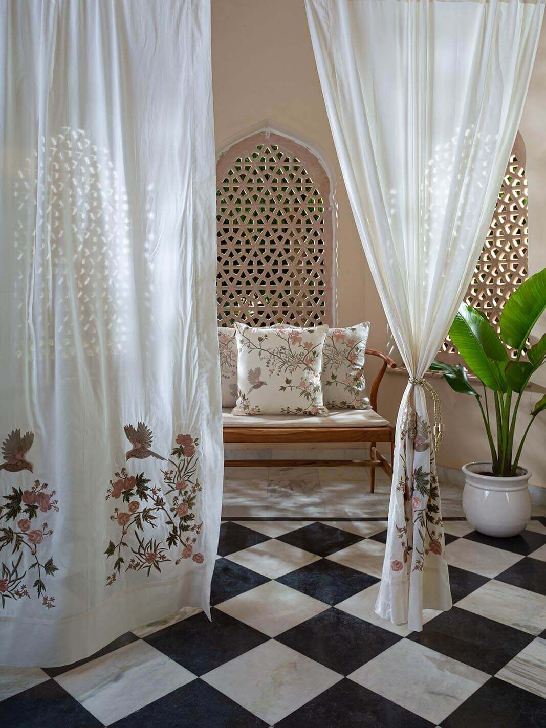 Buy Bulbul Daali Embroidered Curtain for Living Room Online in India ...